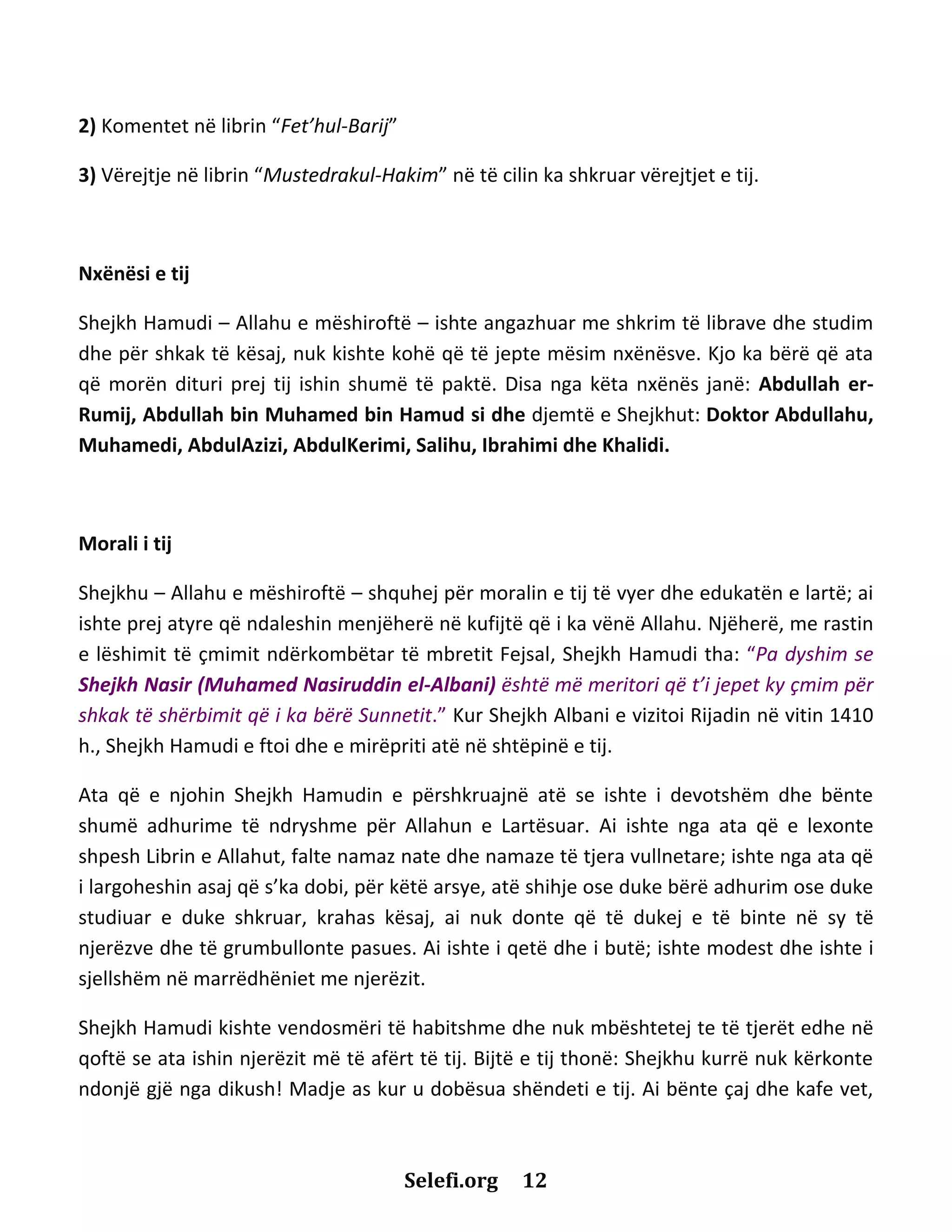 Biografia e Shejkh Hamud et-Tuejxhrit | PDF