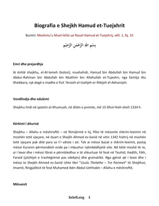 Biografia e Shejkh Hamud et-Tuejxhrit | PDF