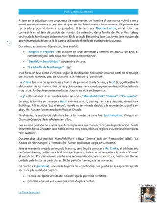 Biografía de jane austen | PDF