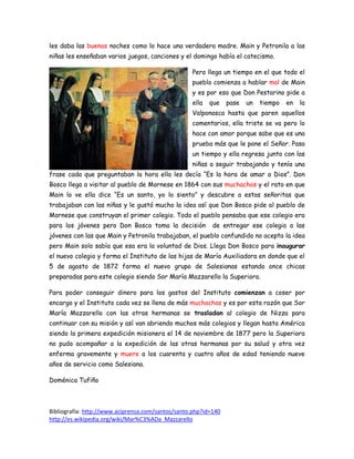 Biografia María Mazzarello | DOCX