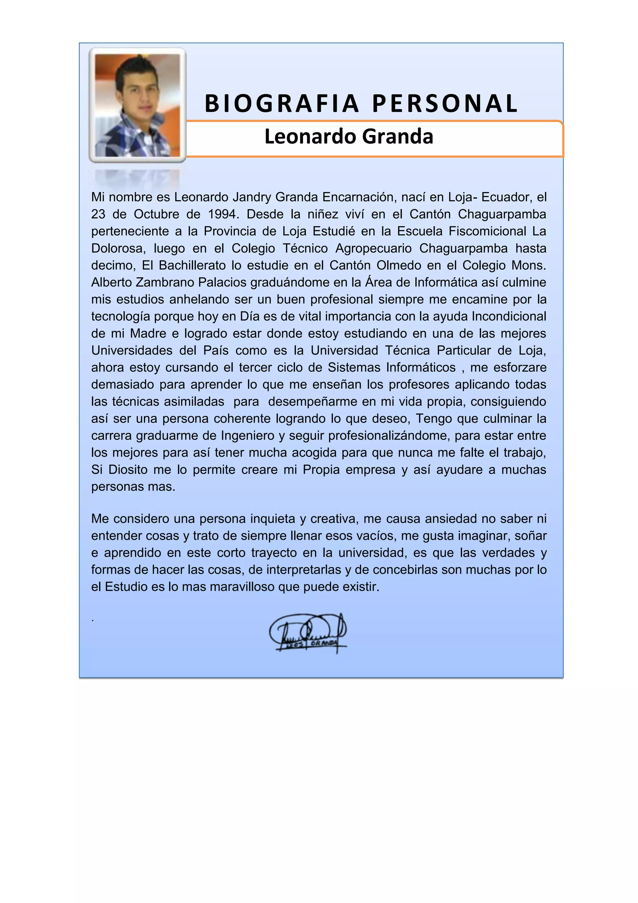 Biografia Personal | DOCX