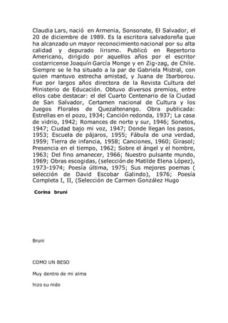 Biografias de Escritores Salvadorños | DOCX