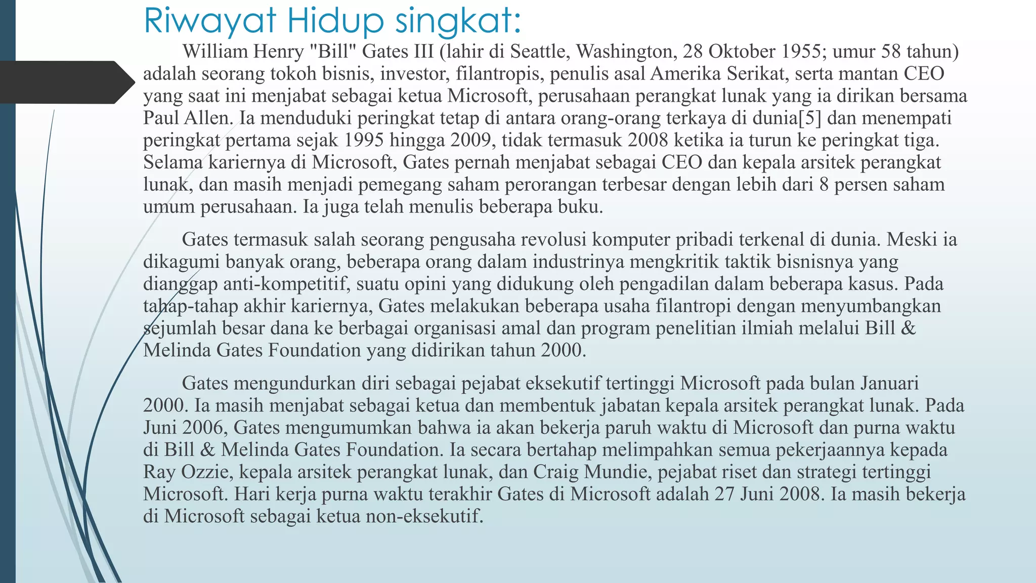 Biografi bill gates | PPTX