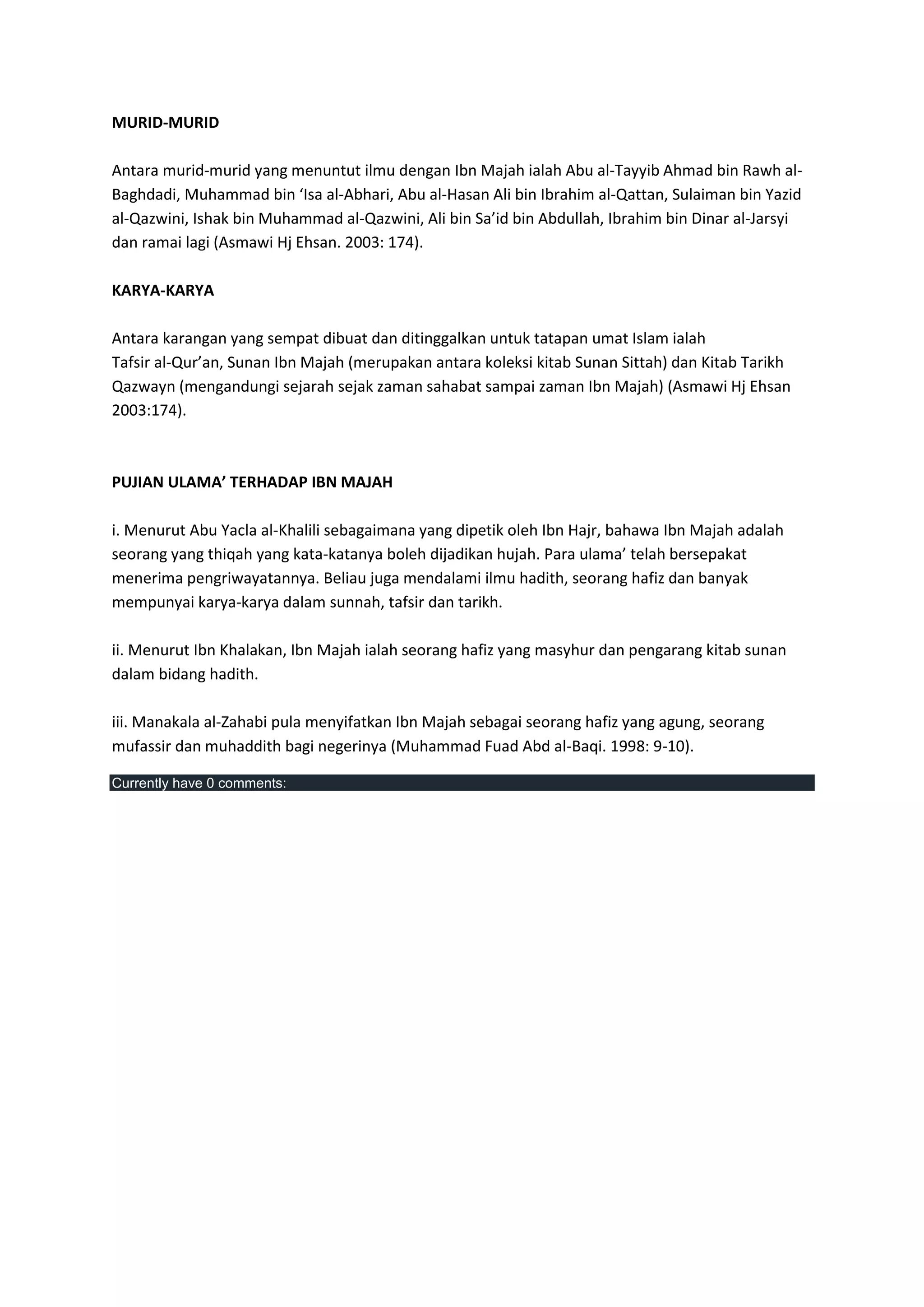 Biografi ibn majah | DOCX