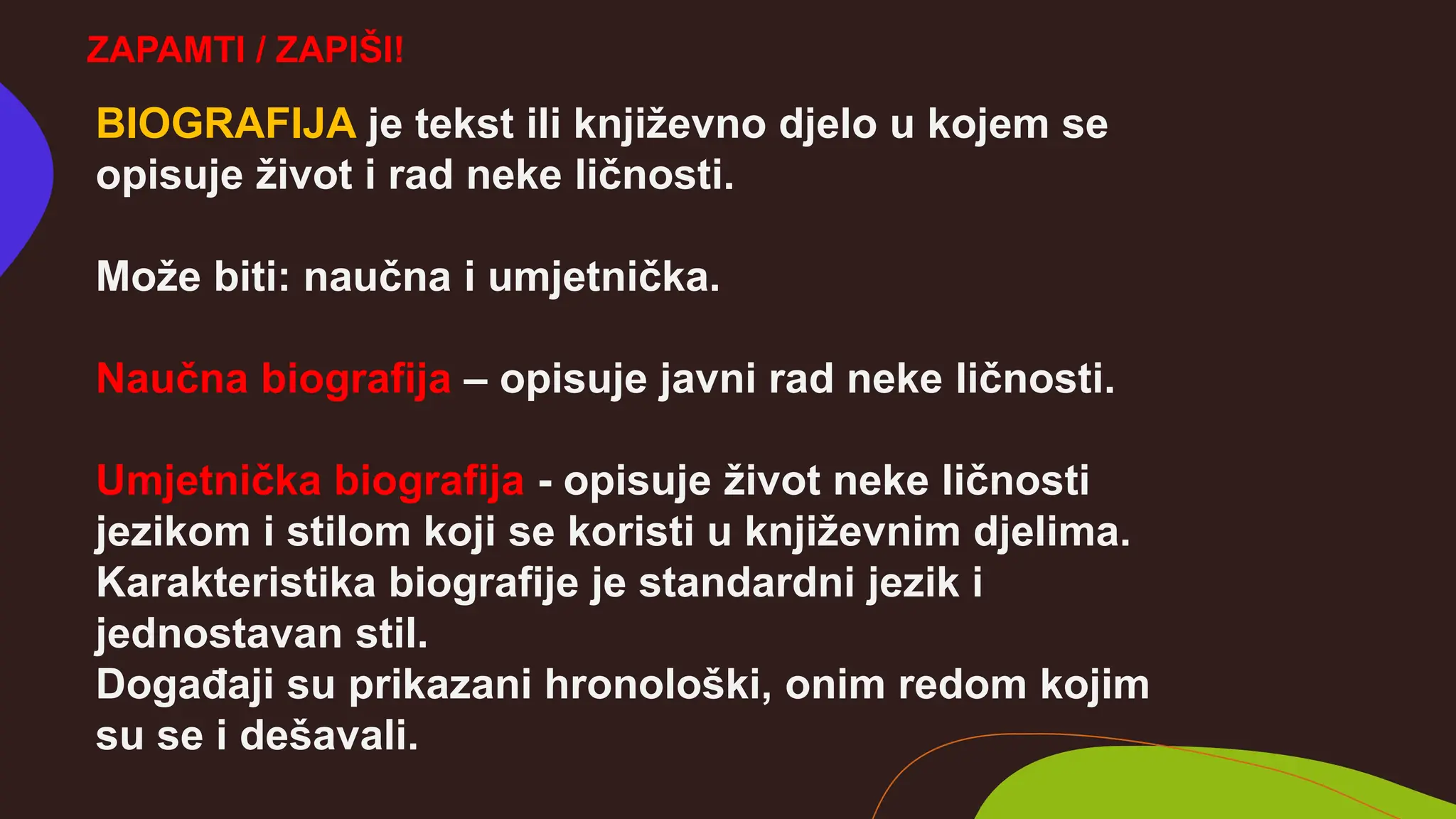 Biografija . Kako napisati biografiju. Hvala | PPTX