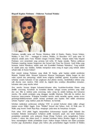 Biografi lengkap kapitan pattimura | DOCX