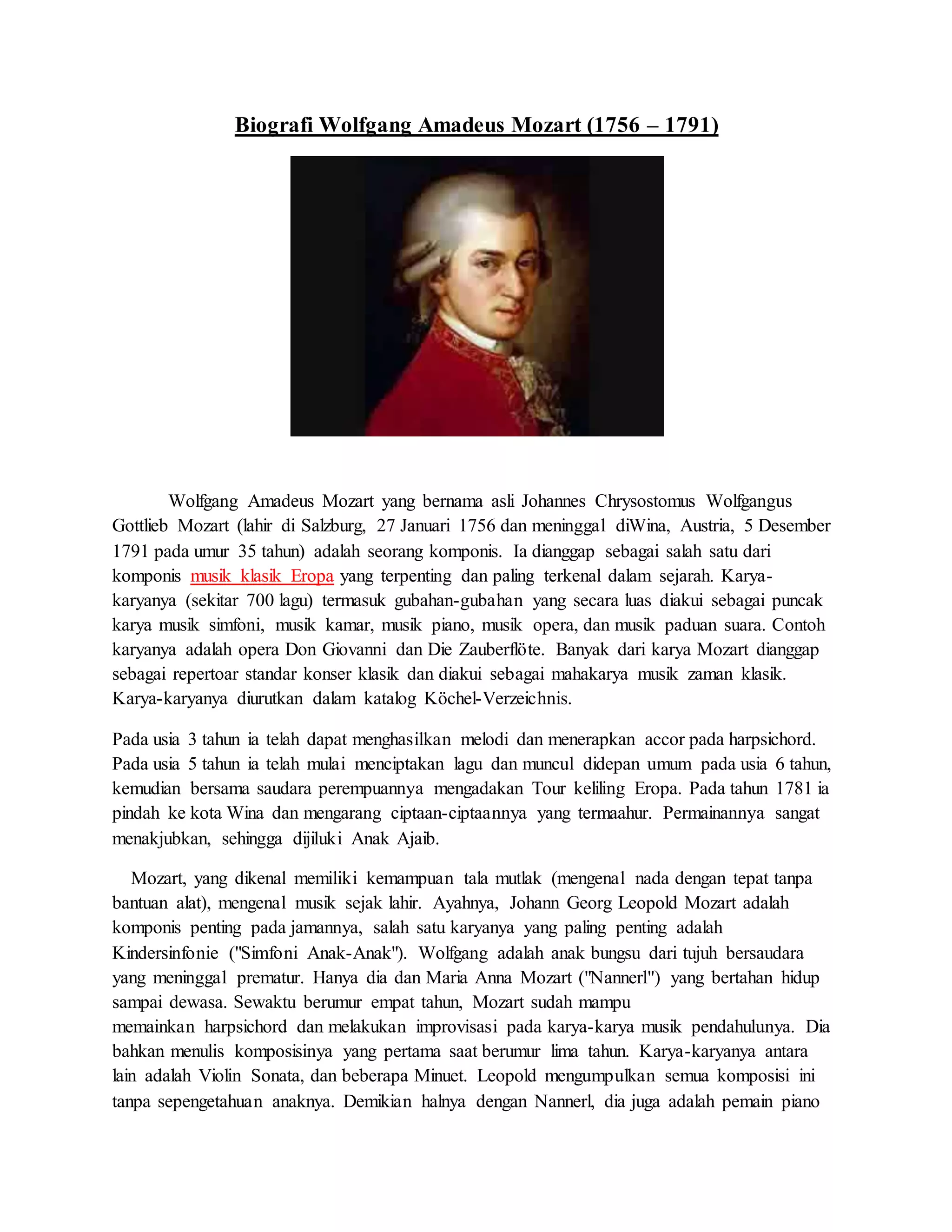 Biografi Tokoh Musik Dunia | DOCX
