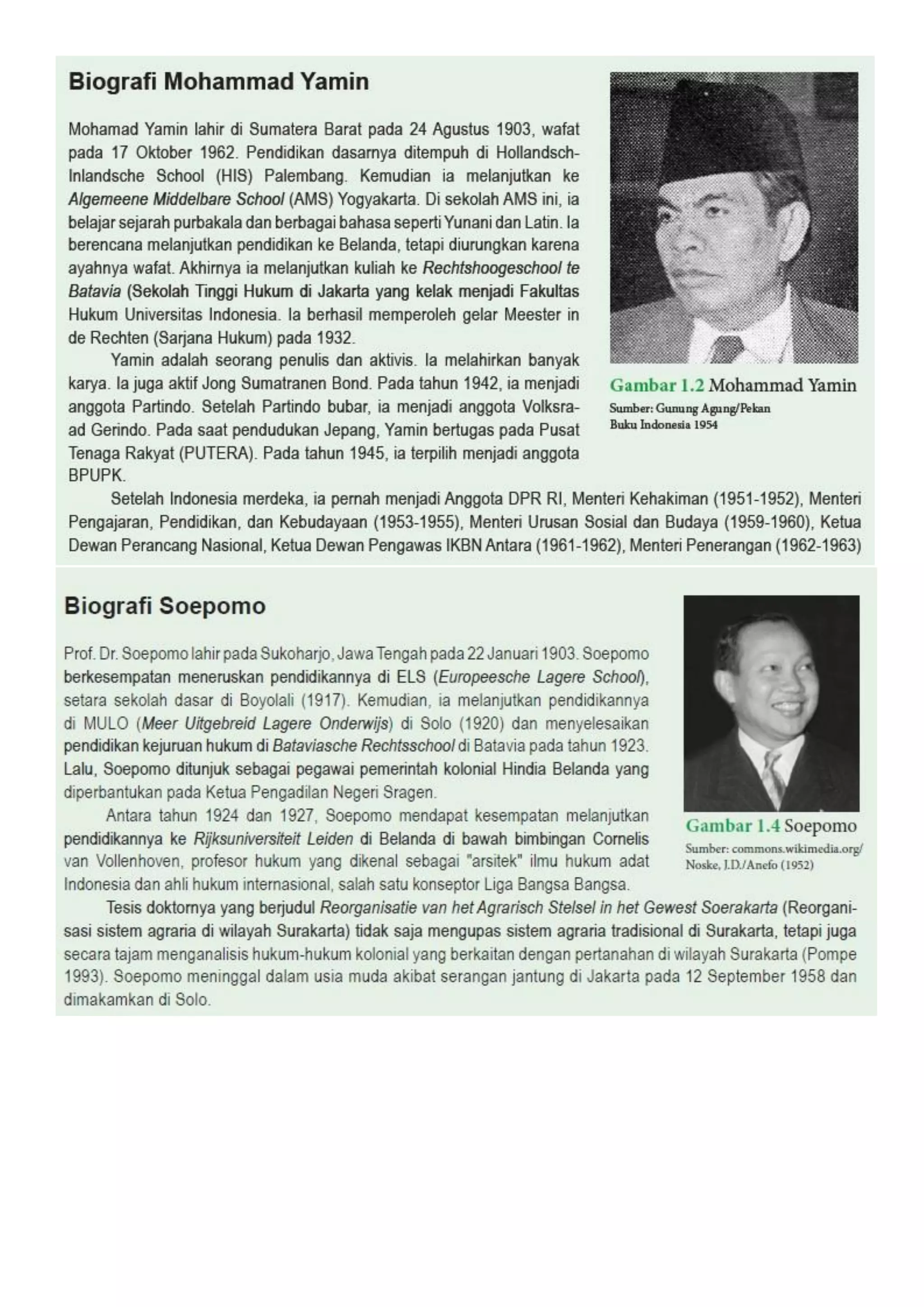 Biografi M. Yamin, Soepomo dan Ir. Soekarno | PDF