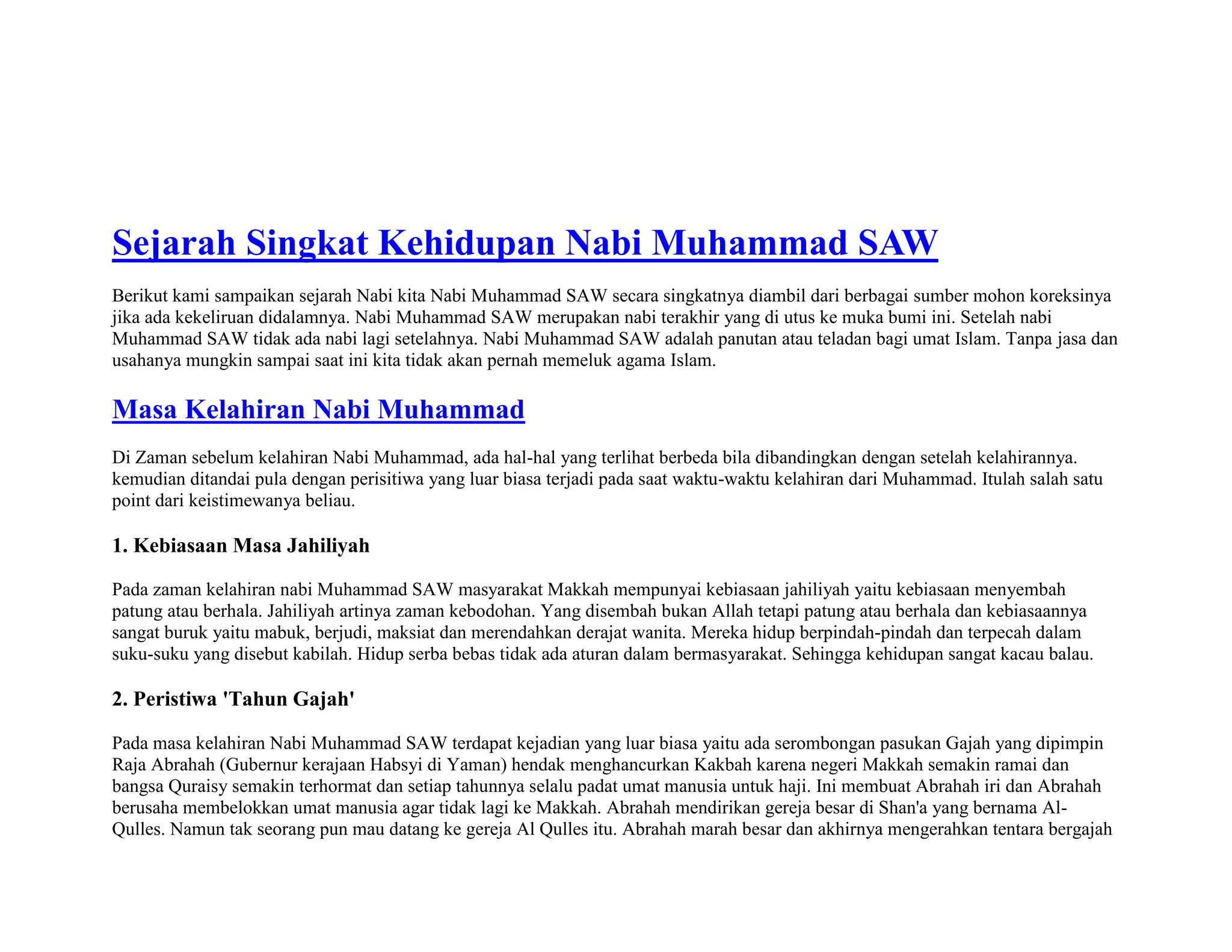 BioGRAFI NABI MUHAMMAD | DOCX