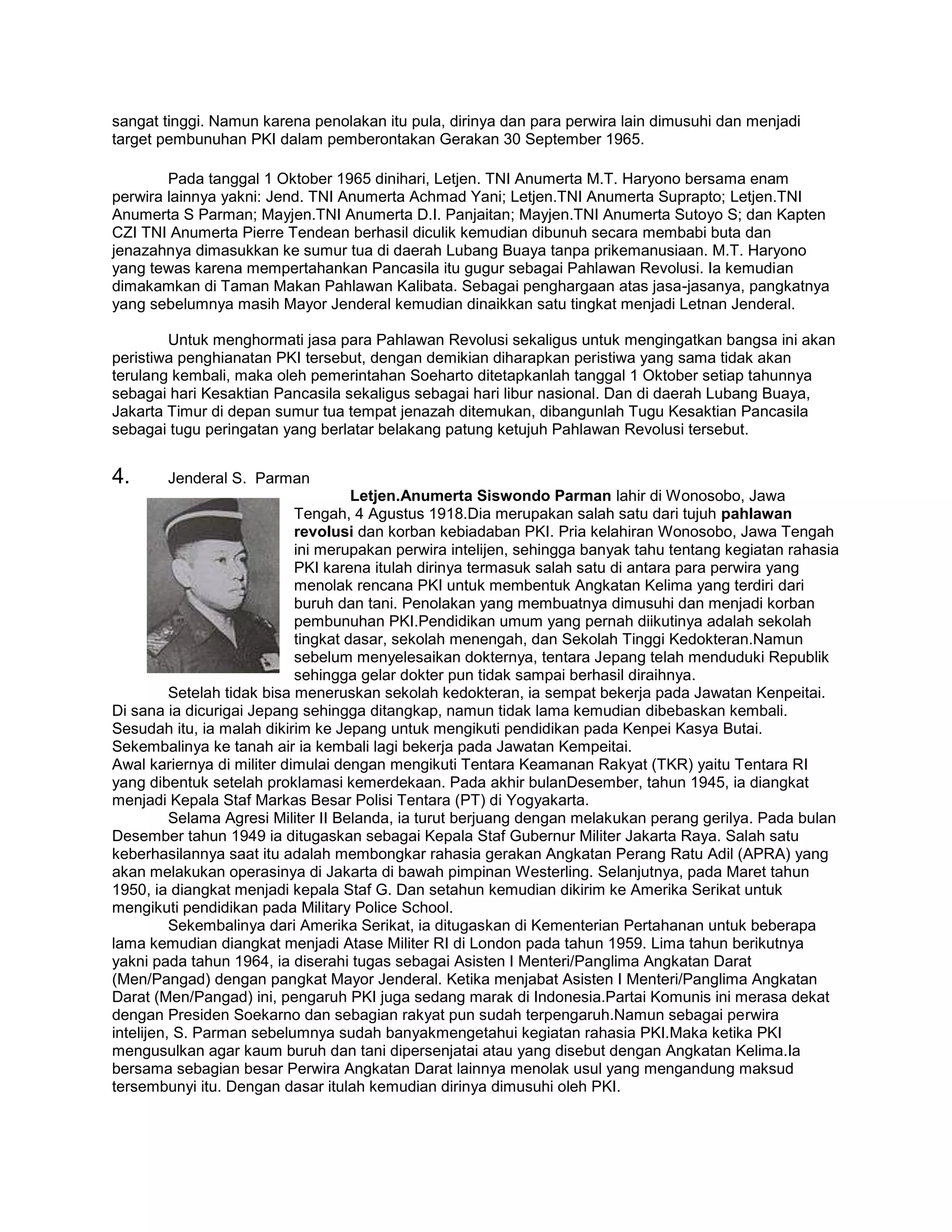 Biografi pahlawan revolusi indonesia | DOCX