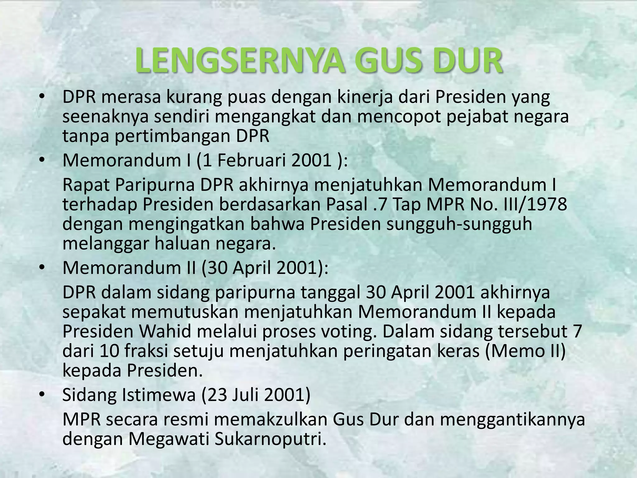 Biografi politik gus dur | PPT
