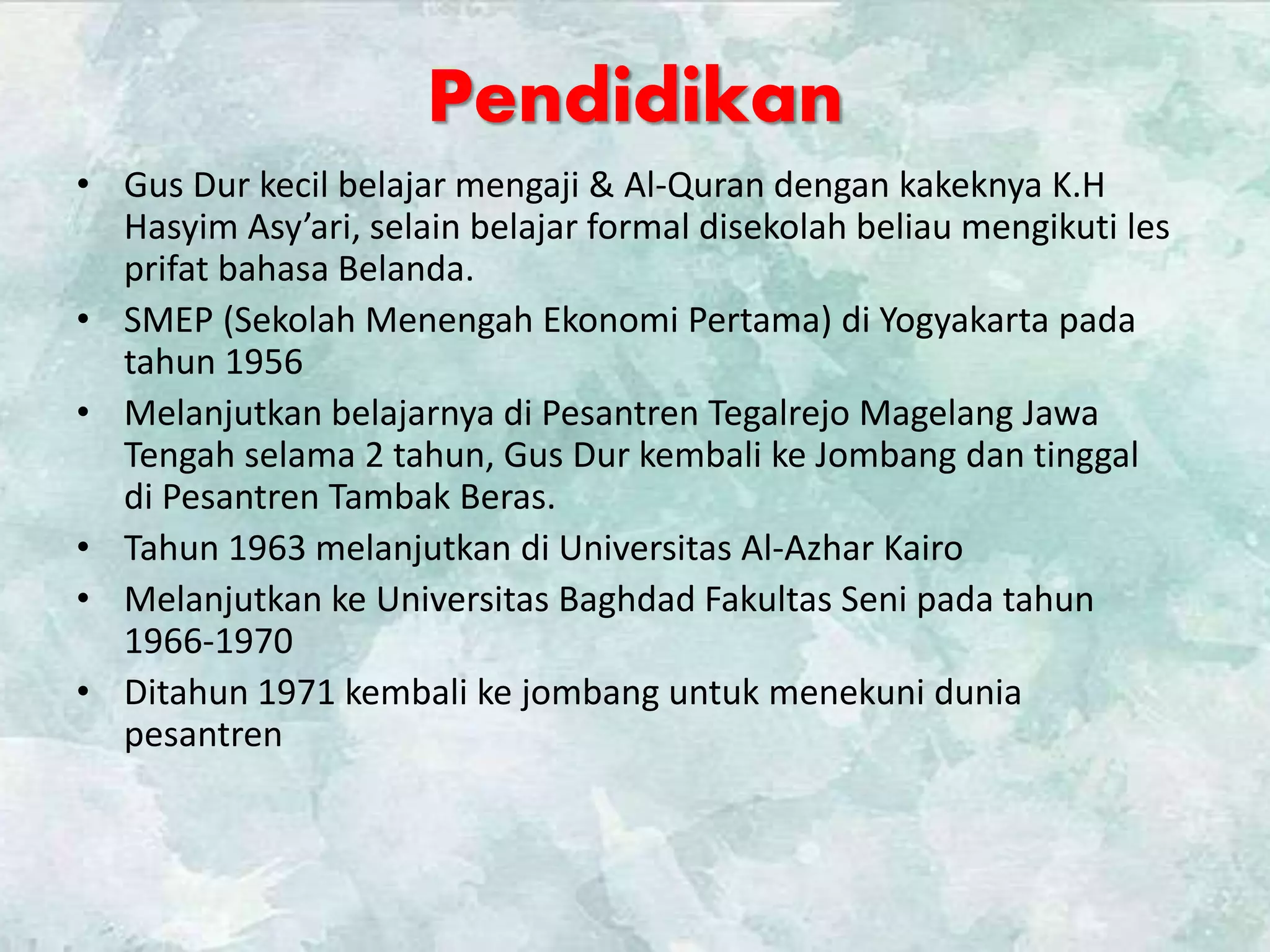 Biografi politik gus dur | PPT