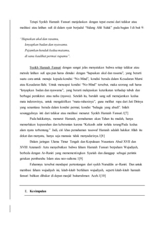 Biografi syeikh hamzah fansuri | DOCX