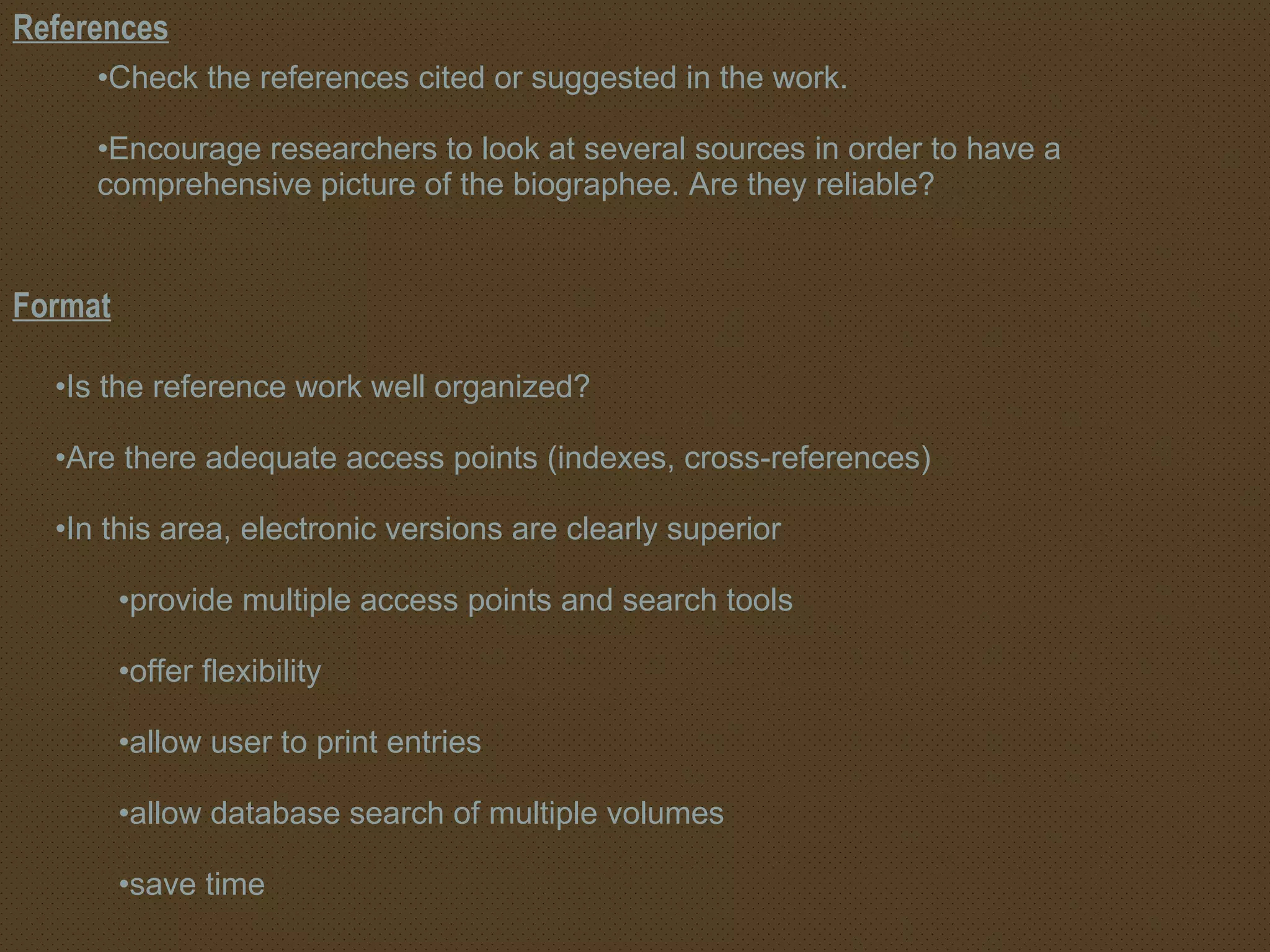 Biographical Reference Sources | PPS