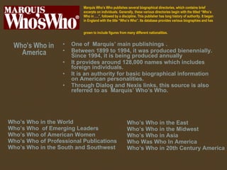 Biographical Reference Sources | PPS