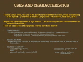 Biographical Reference Sources | PPS