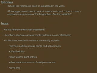 Biographical Reference Sources | PPS