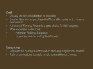 Biographical Reference Sources | PPS