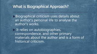 Biographical approach | PPTX