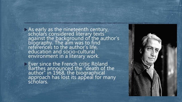 Biographical approach | PPTX | Biographies | Genres