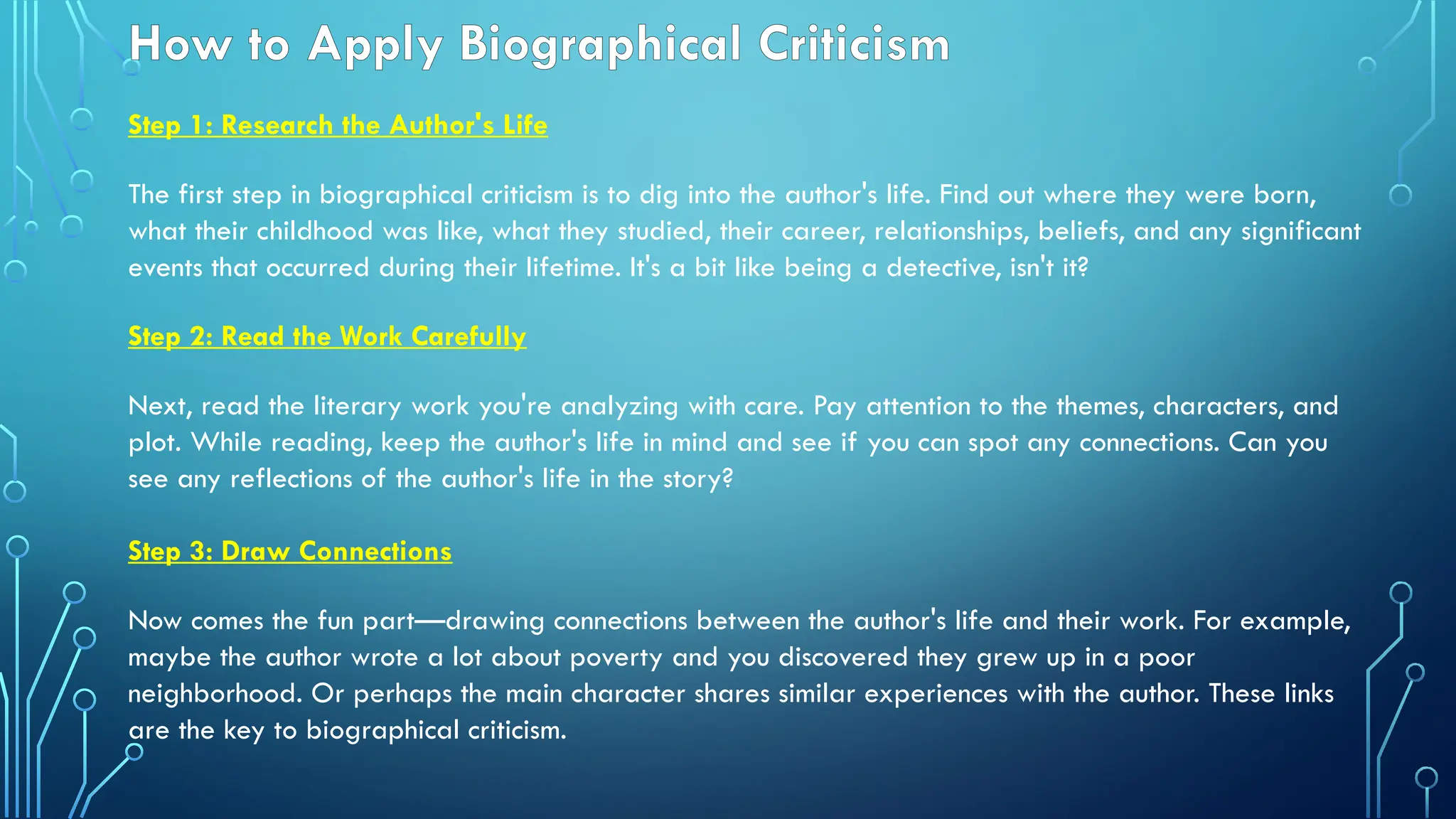 BIOGRAPHICAL APPROACH to LIterary Criticism | PPTX