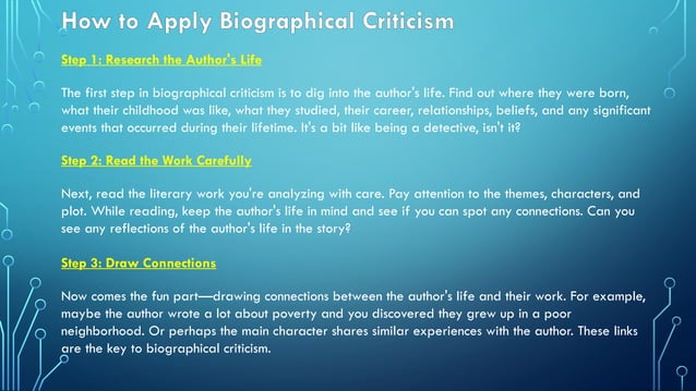 BIOGRAPHICAL APPROACH to LIterary Criticism | PPTX | Biographies | Genres