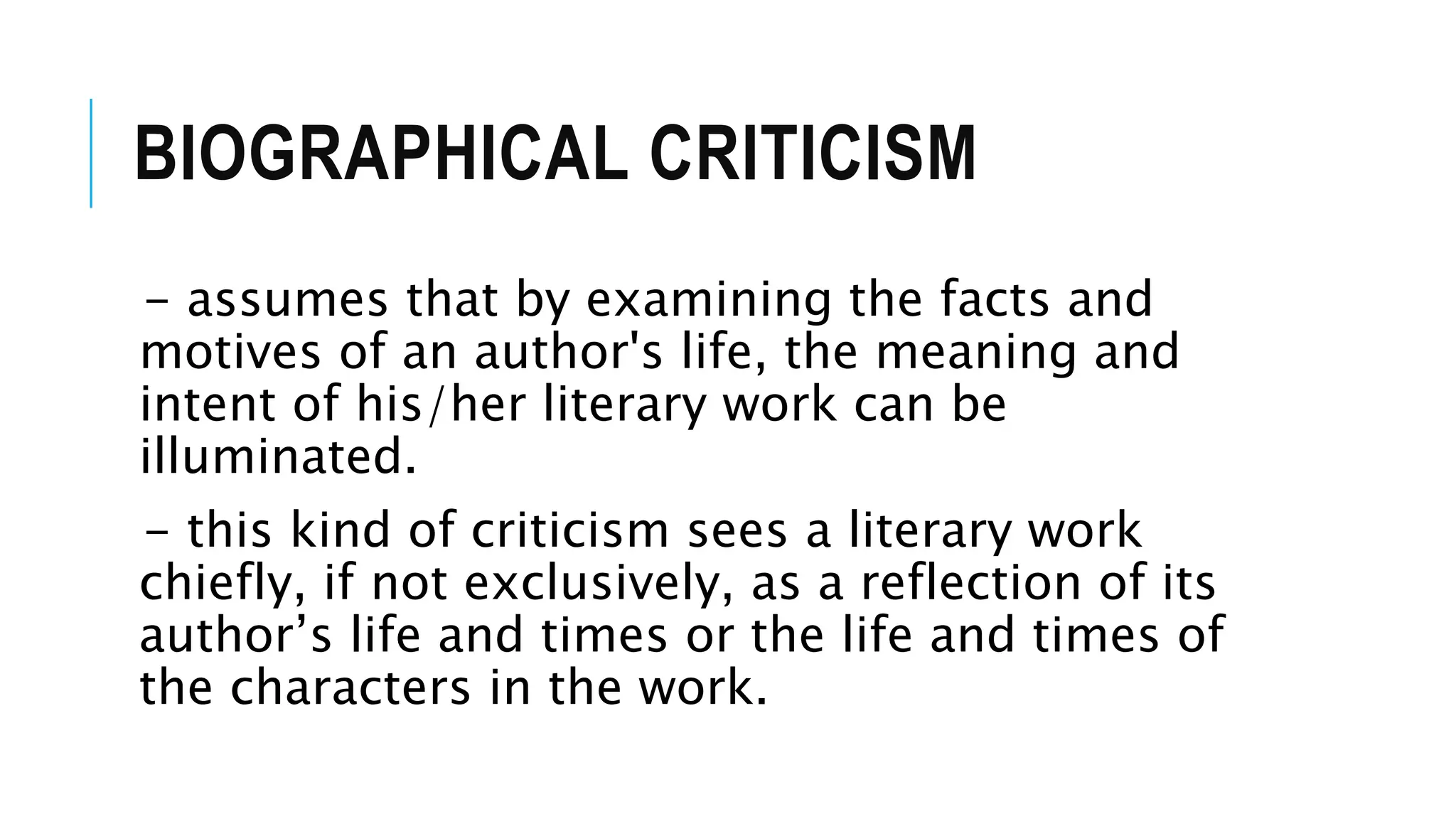 Biographical approach and historical approach | PPTX