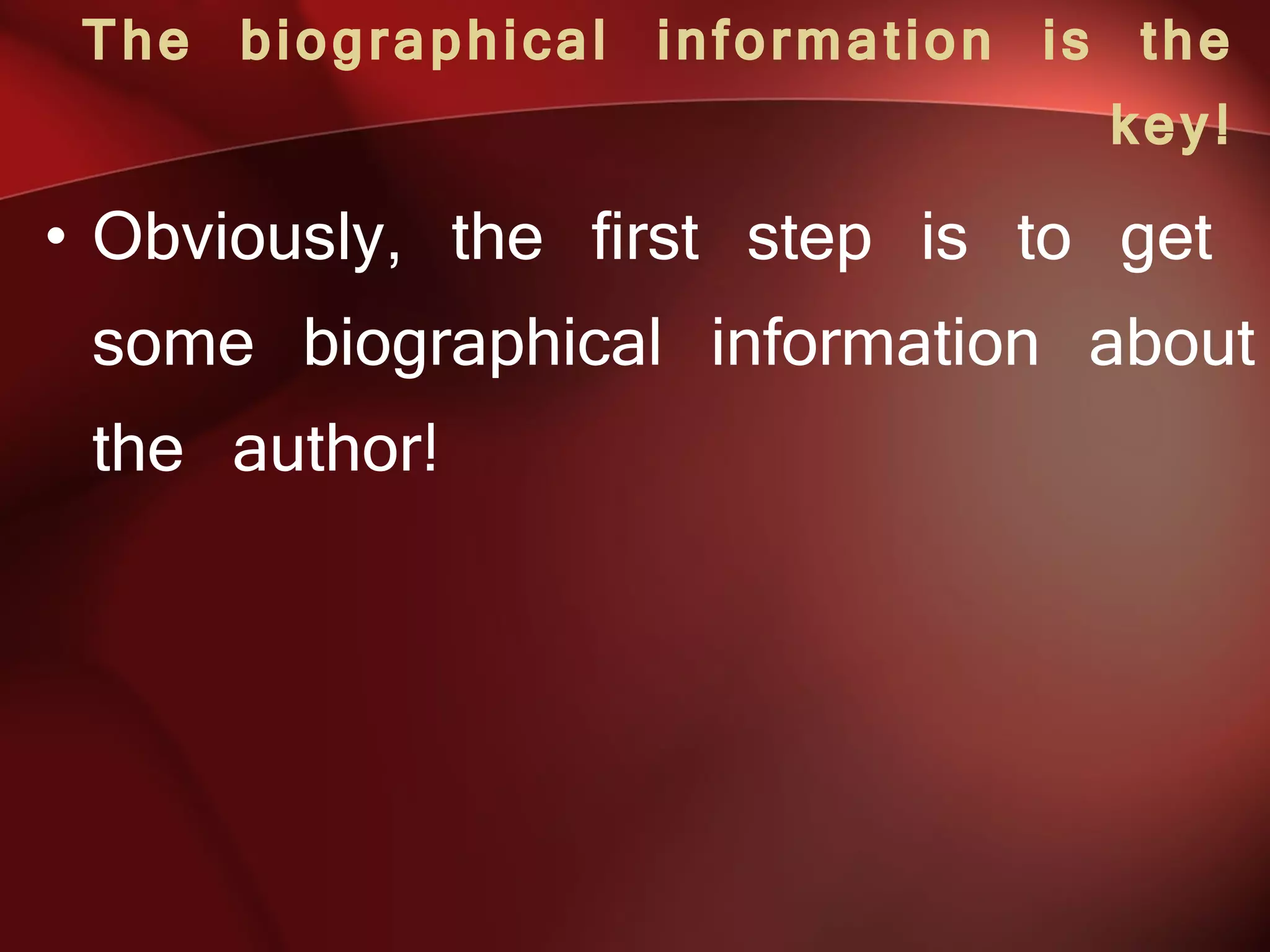 Biographical criticism | PPT