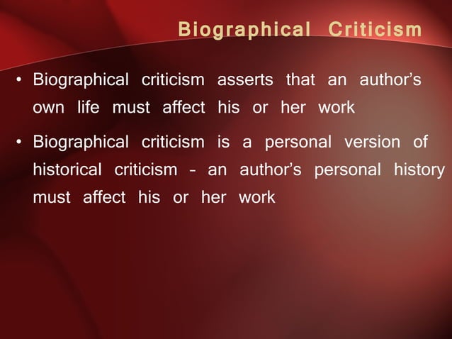 Biographical criticism | PPT | Biographies | Genres