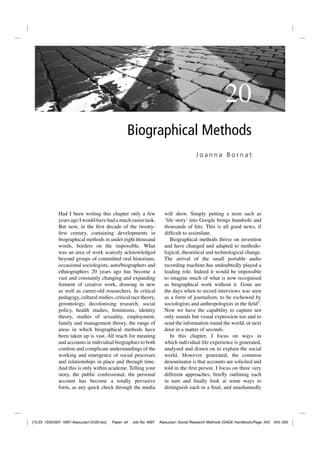 Biographical methods | PDF