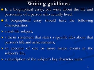 Biographical narrative essay | PPT