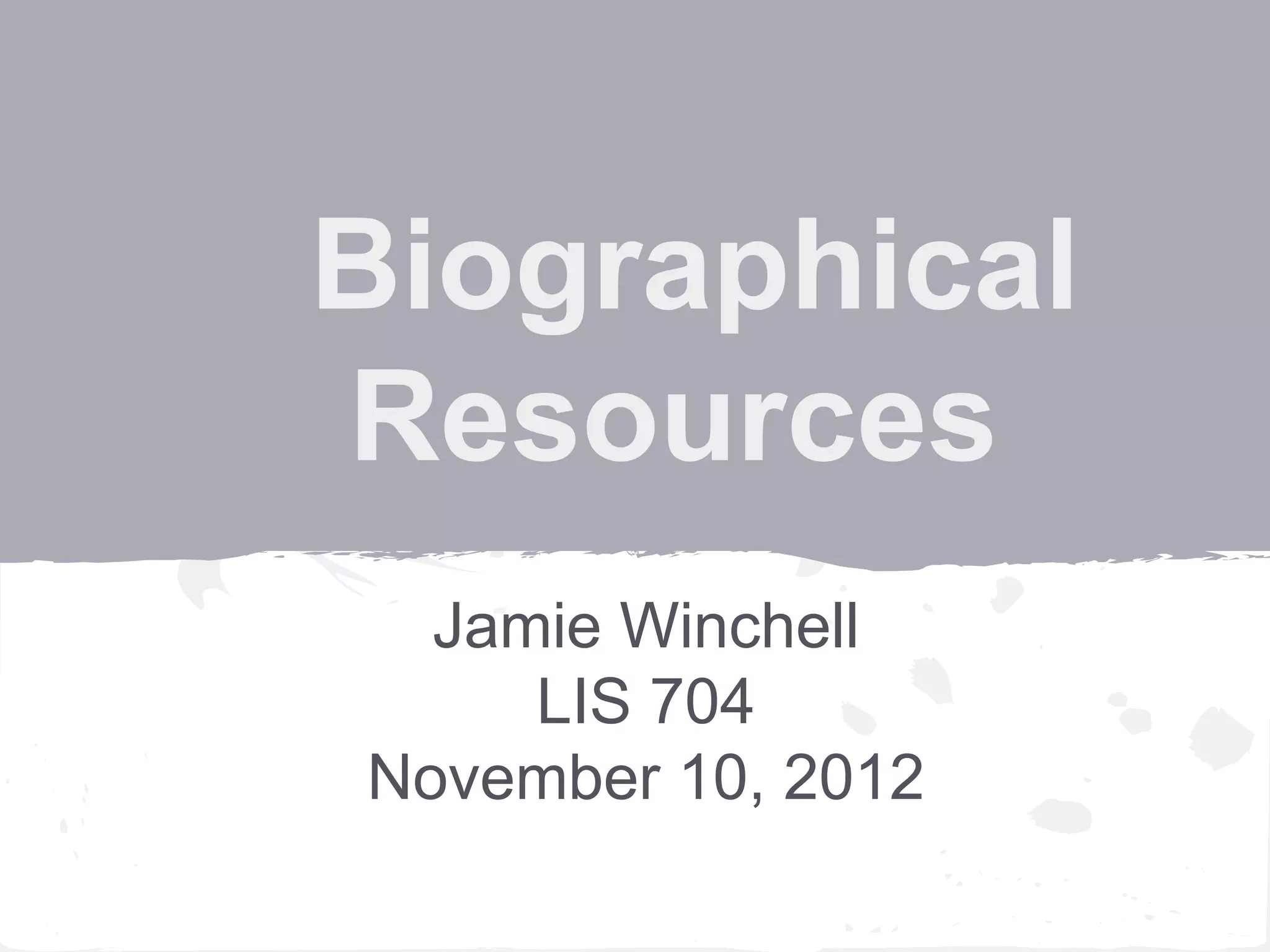 Biographical resources | PDF