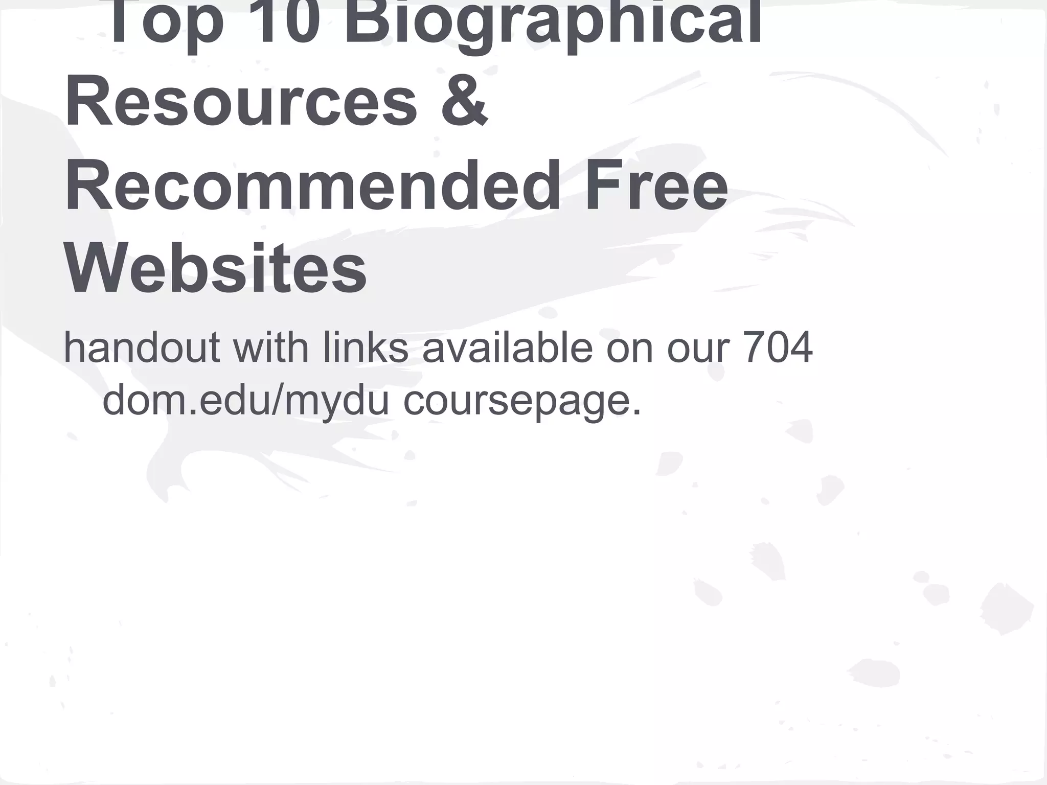 Biographical resources | PDF