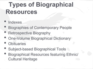 Biographical resources | PDF