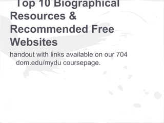 Biographical resources | PDF