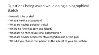 Biographical Sketch:An Introductory Lecture Presentation | PPTX ...