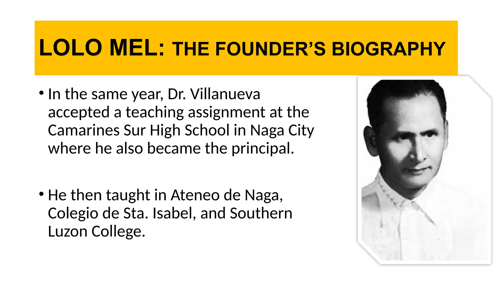 Biographies of Lolo Mel and Lola Lourdes | PPTX
