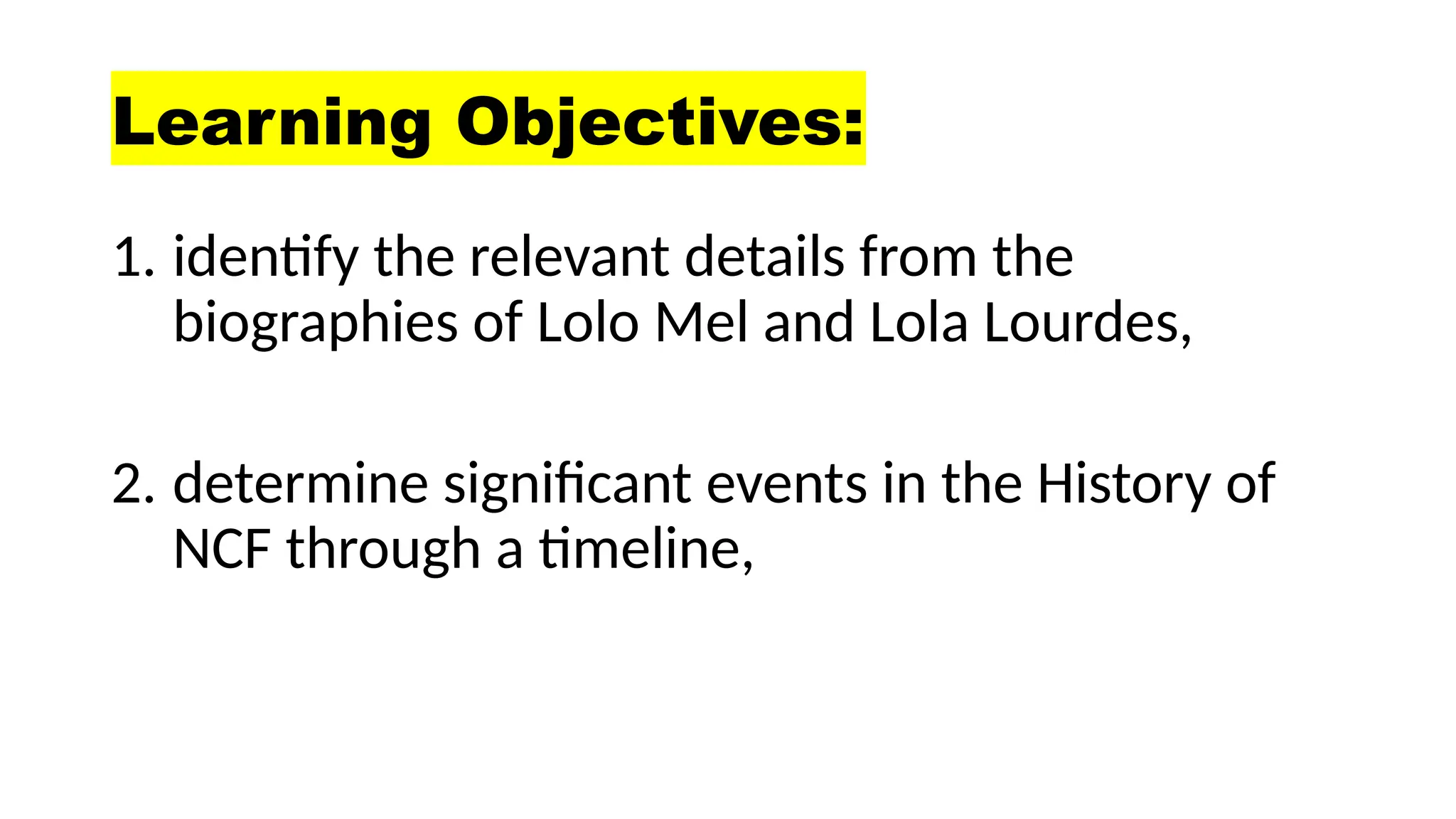 Biographies of Lolo Mel and Lola Lourdes | PPTX