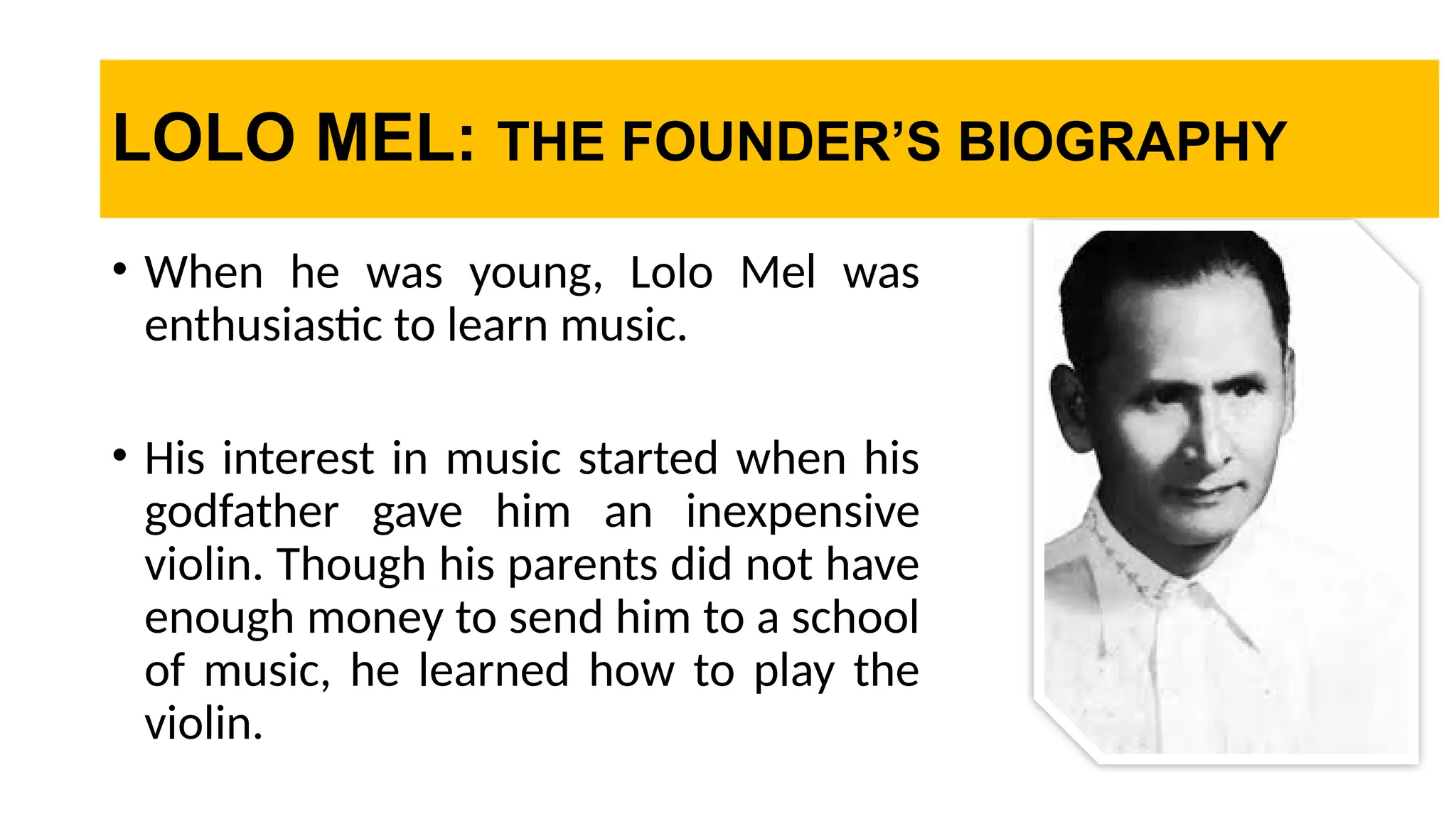 Biographies of Lolo Mel and Lola Lourdes | PPTX