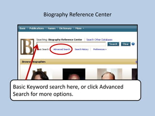 Biography Reference Center | PPT