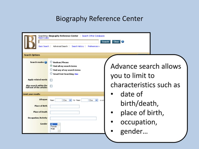 Biography Reference Center | PPT