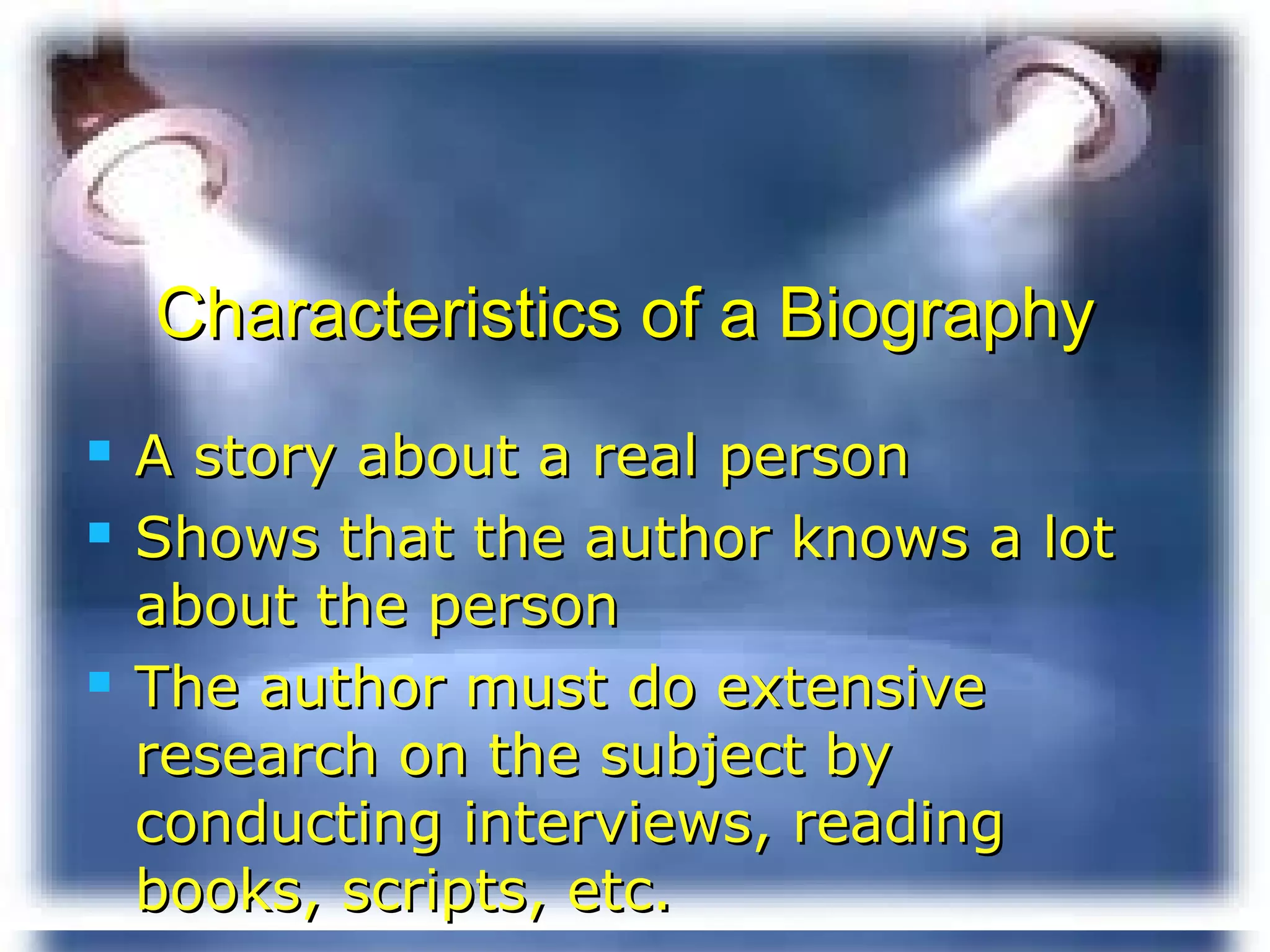 Biography Genre | PPT | Biographies | Genres