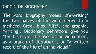 BIOGRAPHY.pptx powerpoint presentation fo | PPTX