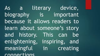 BIOGRAPHY.pptx powerpoint presentation fo | PPTX