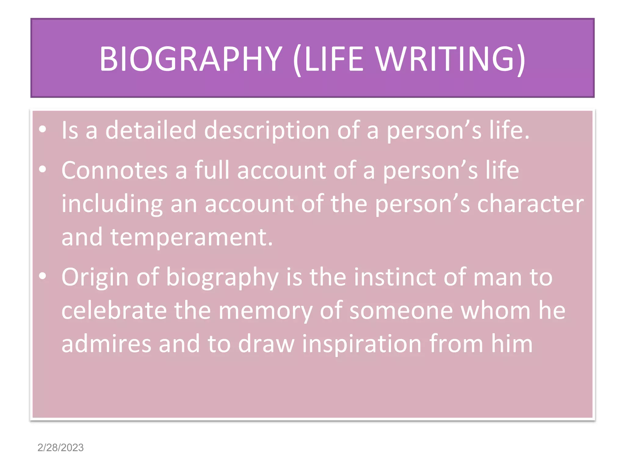 Biography - Introduction.pptx | Biographies | Genres
