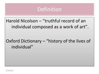 Biography - Introduction.pptx | Biographies | Genres