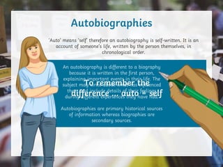 Biography and auto biography nonfictionWriting-1.pptx