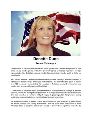 Biography and career history of Denette Dunn | PDF