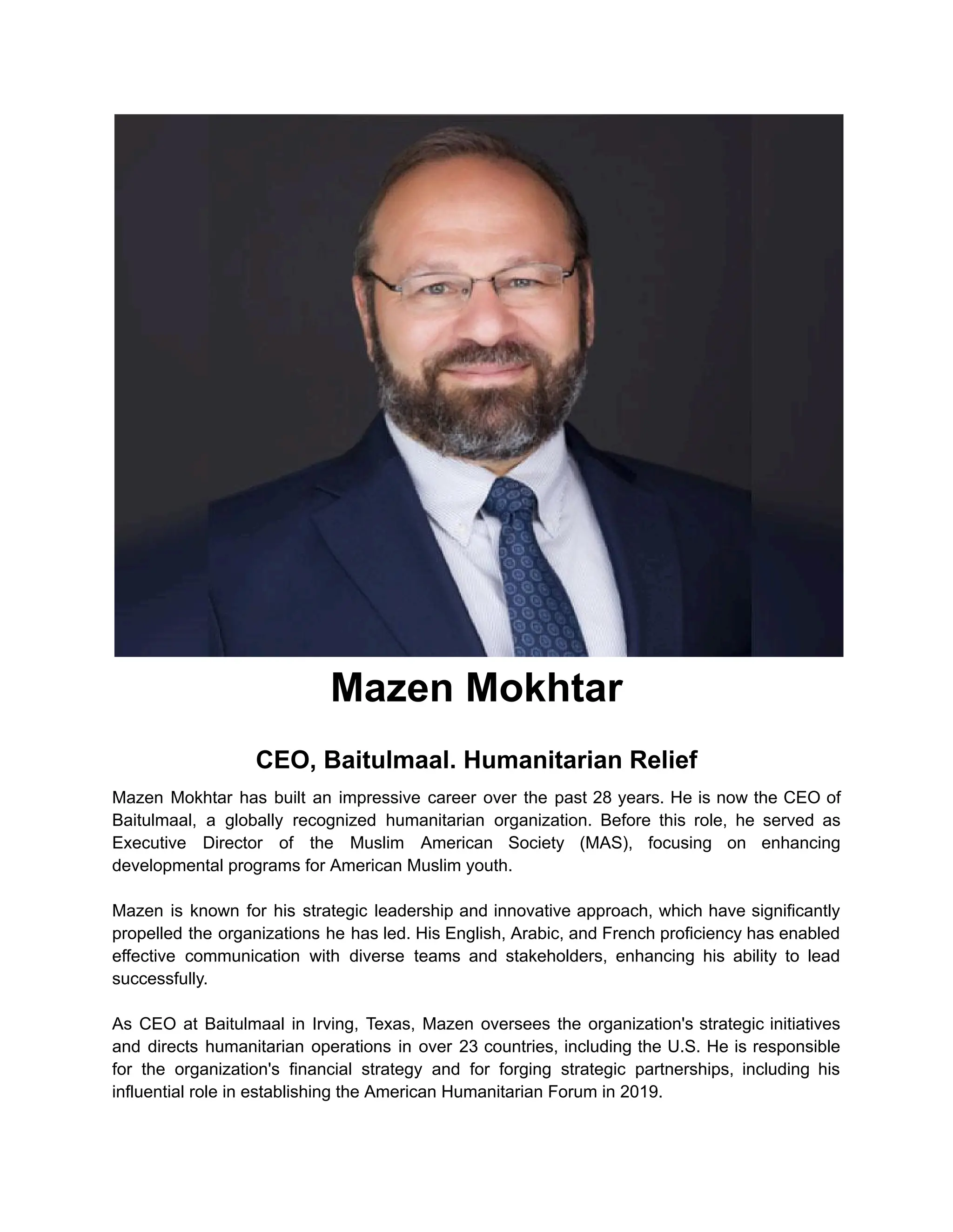 Biography and career history of Mazen Mokhtar | PDF