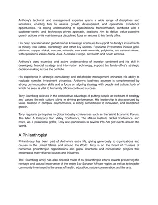Biography and Professional Career of Anthony Blumberg | PDF